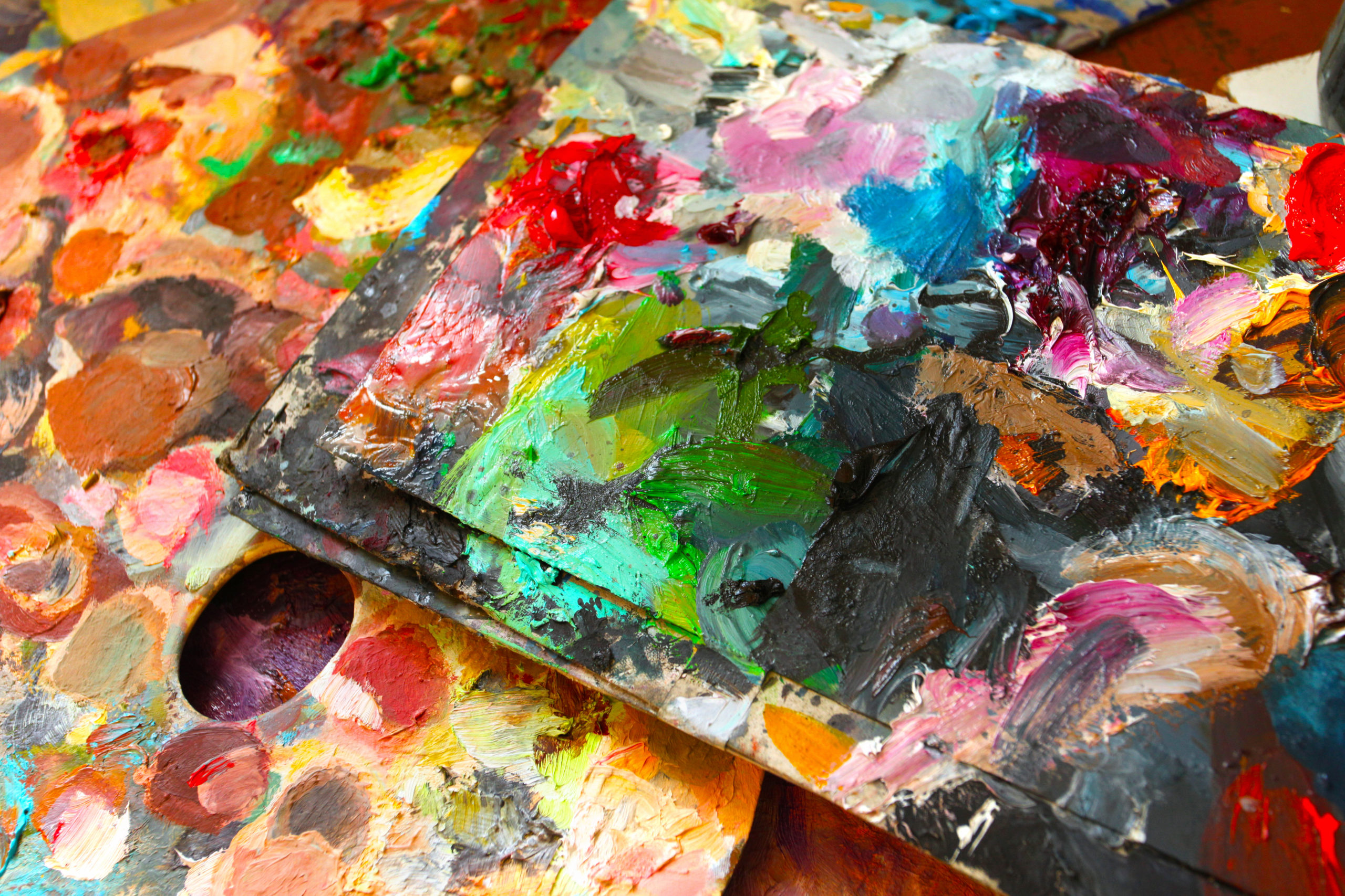 Artist palette with colors and pigments for painting – Stationers ...